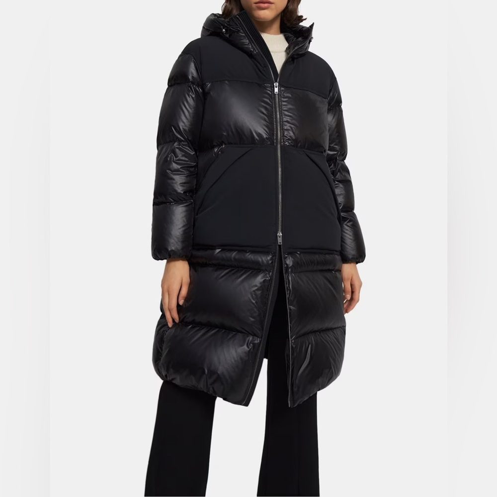 Theory Combo Puffer Jacket In Water-Repellent Nylon - Gem